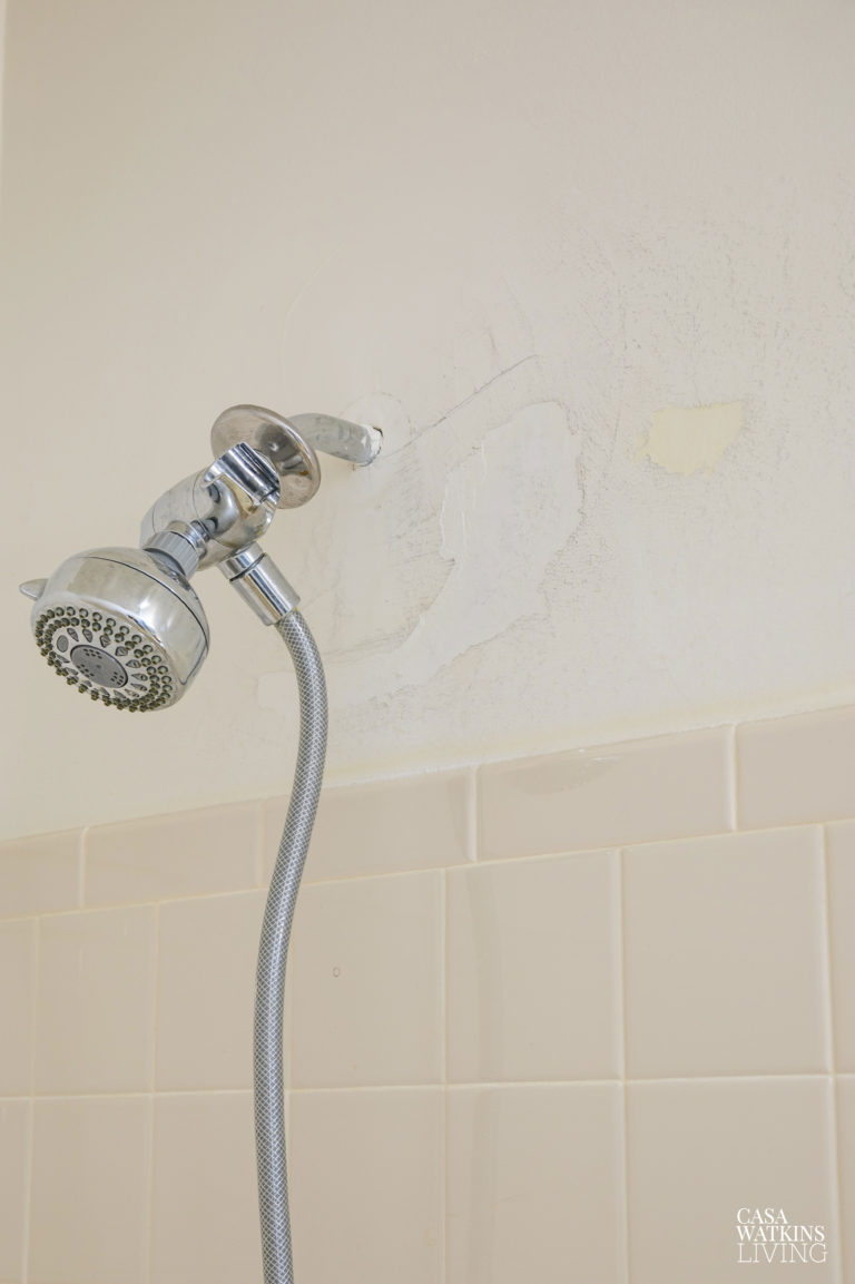 How To Repair Peeling Drywall in the Bathroom - Casa Watkins Living