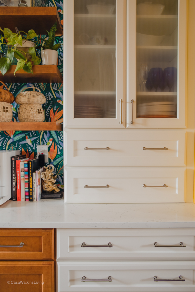 Easy kitchen cabinet update with reeded glass window film - Casa ...